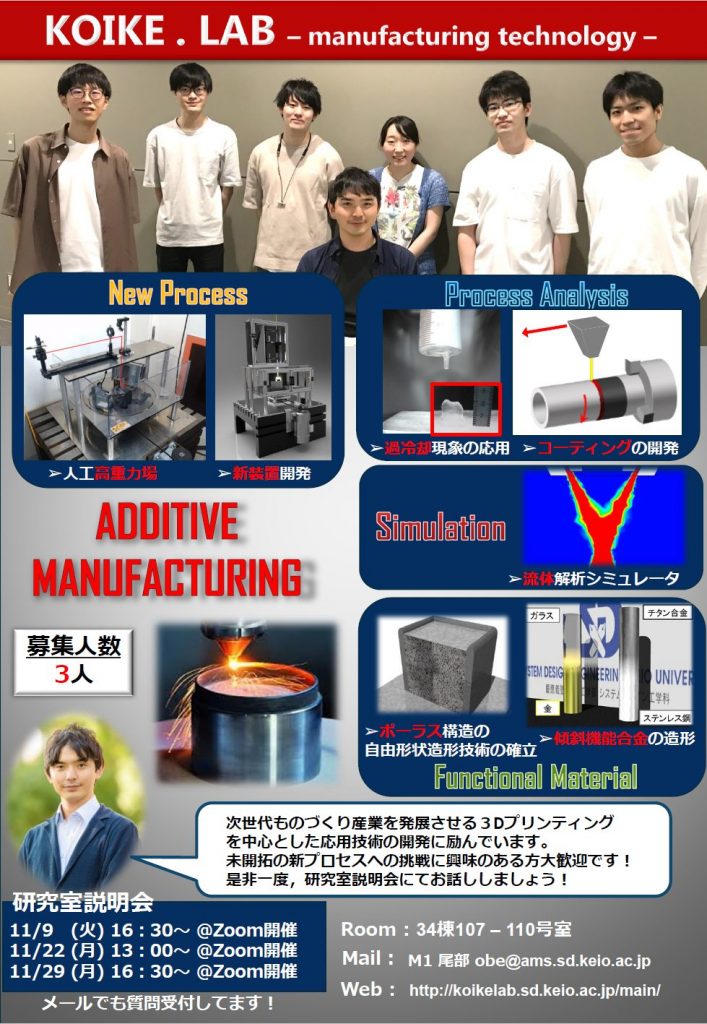 For Students (学部3年生向け) | Koike Laboratory -小池綾研究室-